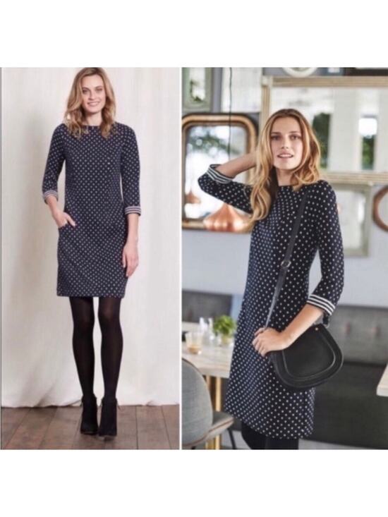Boden | Dresses | Boden Jersey Circle Shift Dress W Polka Dot Pattern ...